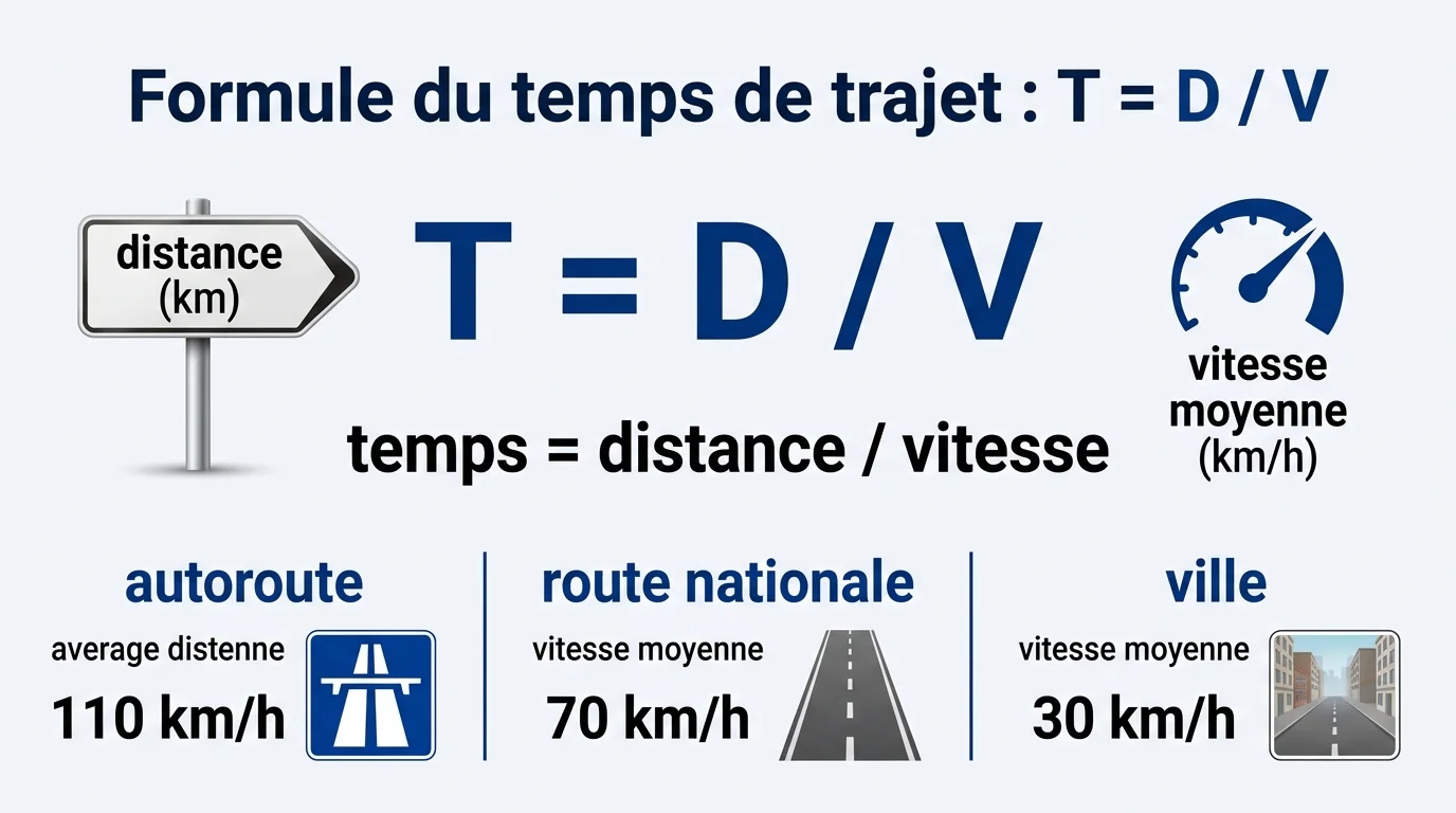 Temps de trajet en voiture : calculateur + tableau km/durée
